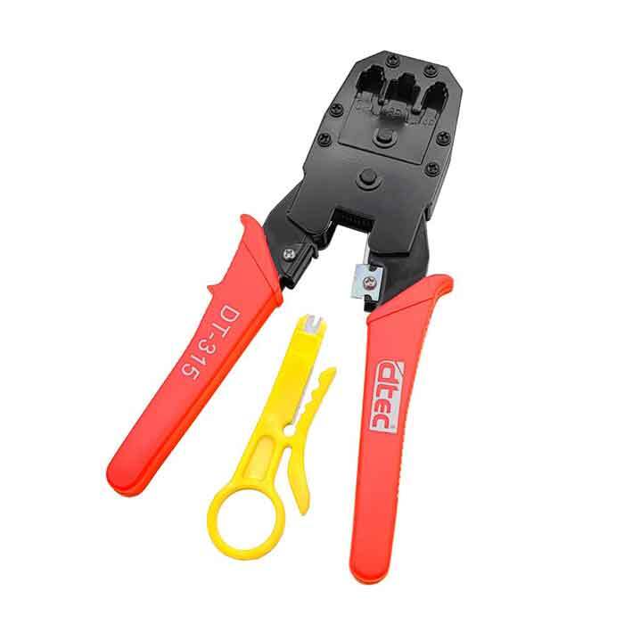 بهترین قیمت خرید آچار پرس سوکت شبکه و کابل لخت کن انگشتی دیتک مدل DTEC DT-315 - Asrtools | ذره بین